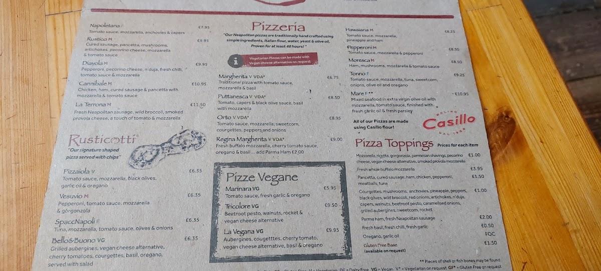 Menu at Rustico Neapolitan (Hailsham) restaurant, Hailsham