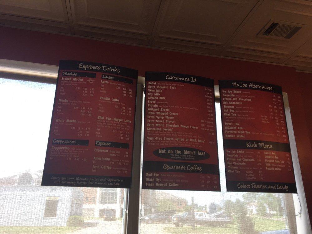 Menu at Stoked Coffee cafe, Marietta