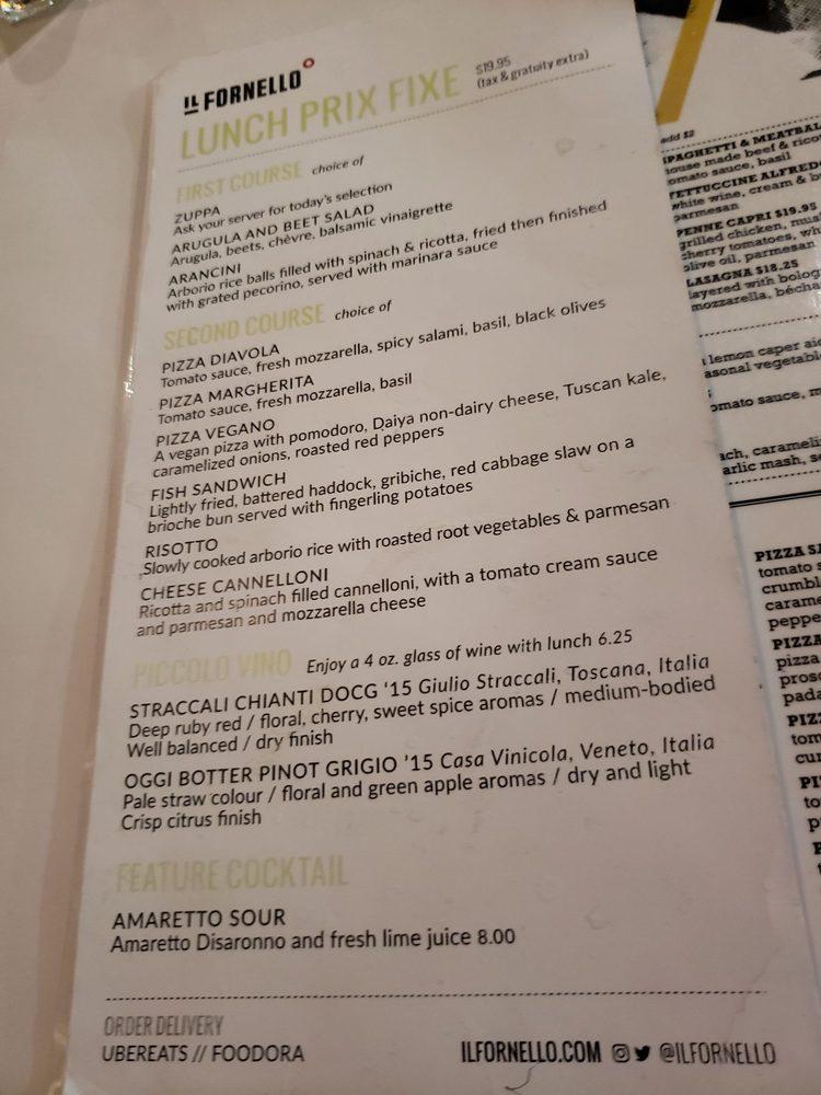 Menu at IL FORNELLO - Bayview Village pizzeria, Toronto, Bayview Ave