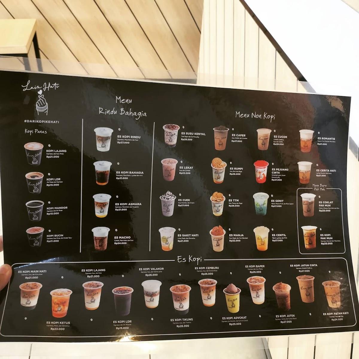 Menu at Kopi Lain Hati Tanjung Selor cafe, Tanjung Selor Hilir