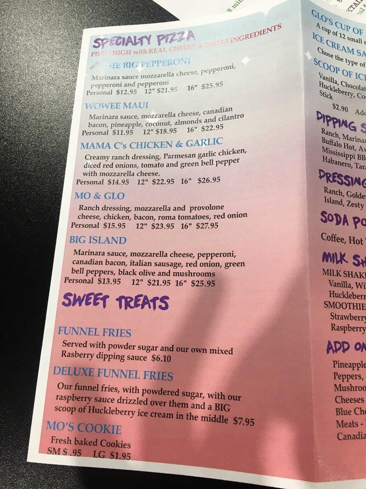 Menu at Lava Island pizzeria, Aurora