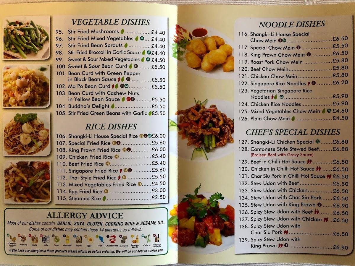 Menu at Shangki Li restaurant, Wallingford