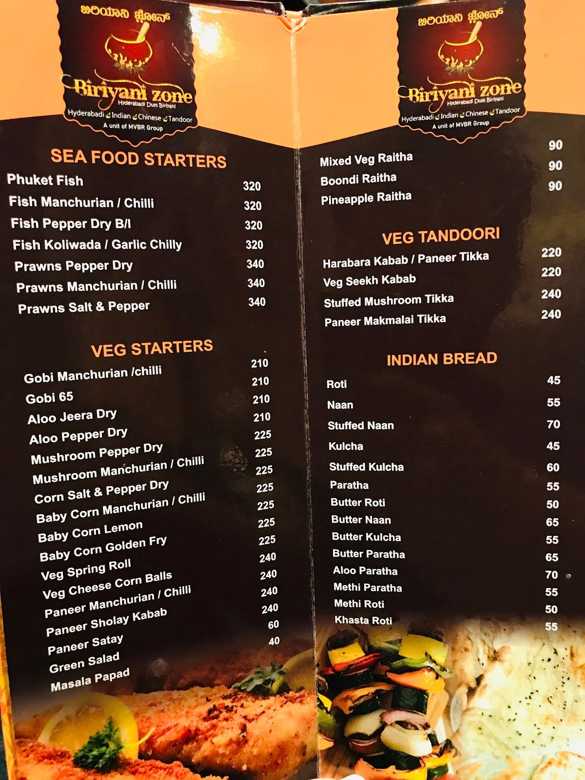 Menu at Biryani Zest, Manyata Tech Park, Hyderabadi Dum Biryani ...