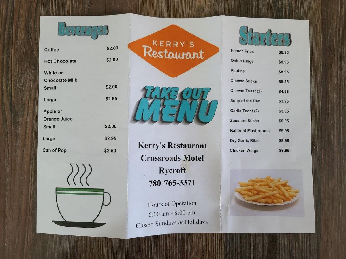 Menu at KERRY'S RESTAURANT, Rycroft, 46 St