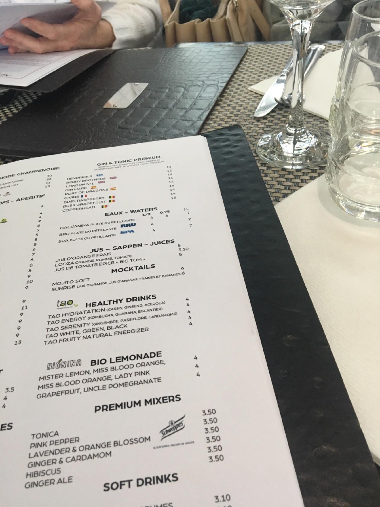 Menu au Brasserie des Étangs Mellaerts, Woluwe-Saint-Pierre
