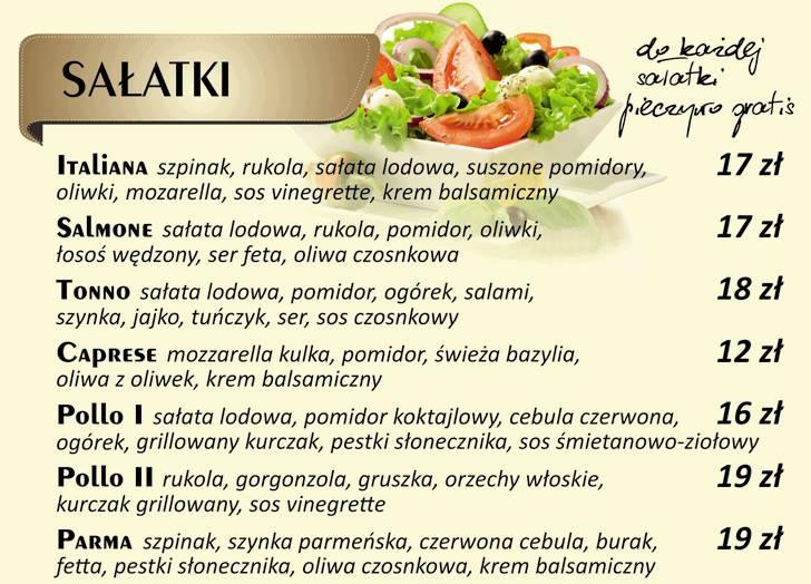 Menu at Non Solo Pizza restaurant, Lomza