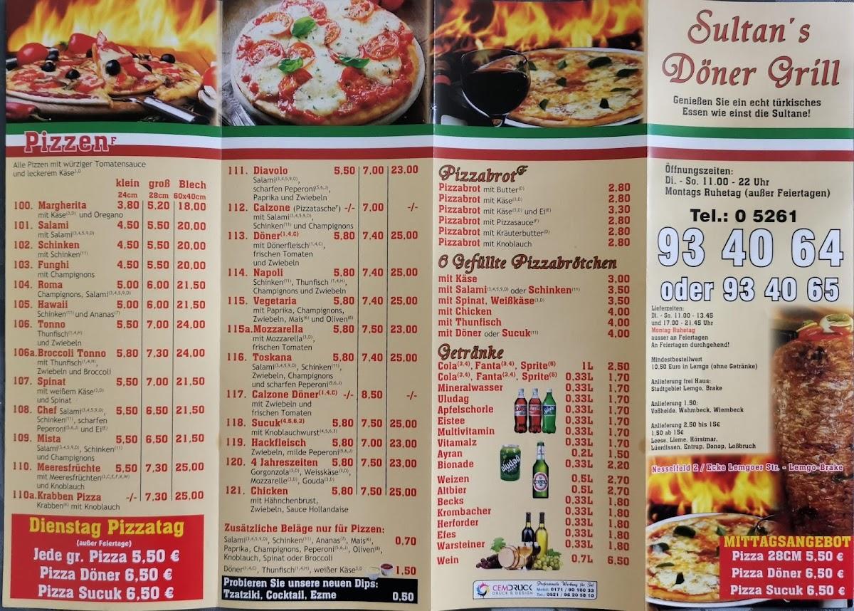 Speisekarte von Sultans Döner fast Food, Lemgo