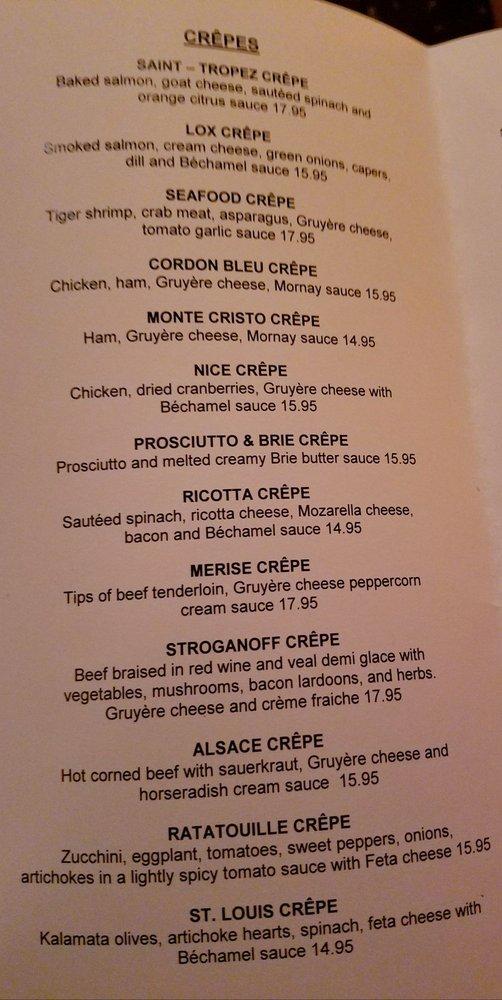 Menu at Bon Ami restaurant, Denver