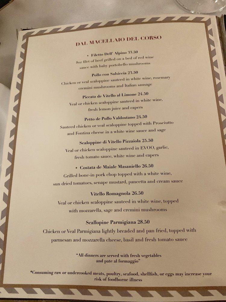 Menu at Capri Italian Restaurant, Indianapolis