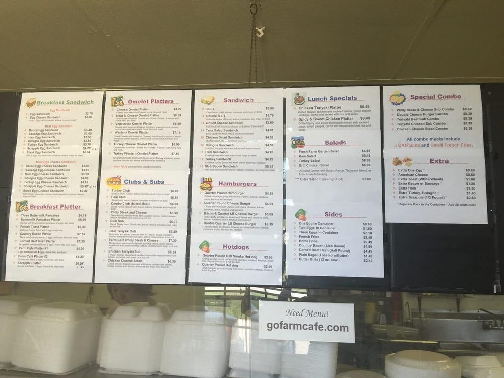 Menu at Farm Cafe, Woodbridge