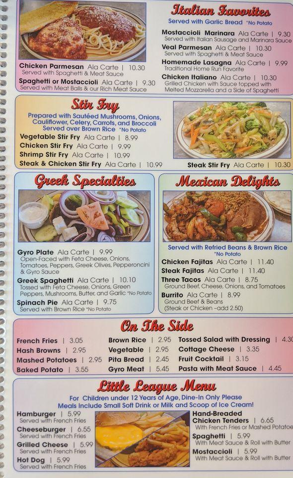Menu at Tommy's Home Run Family Restaurant, Kenosha
