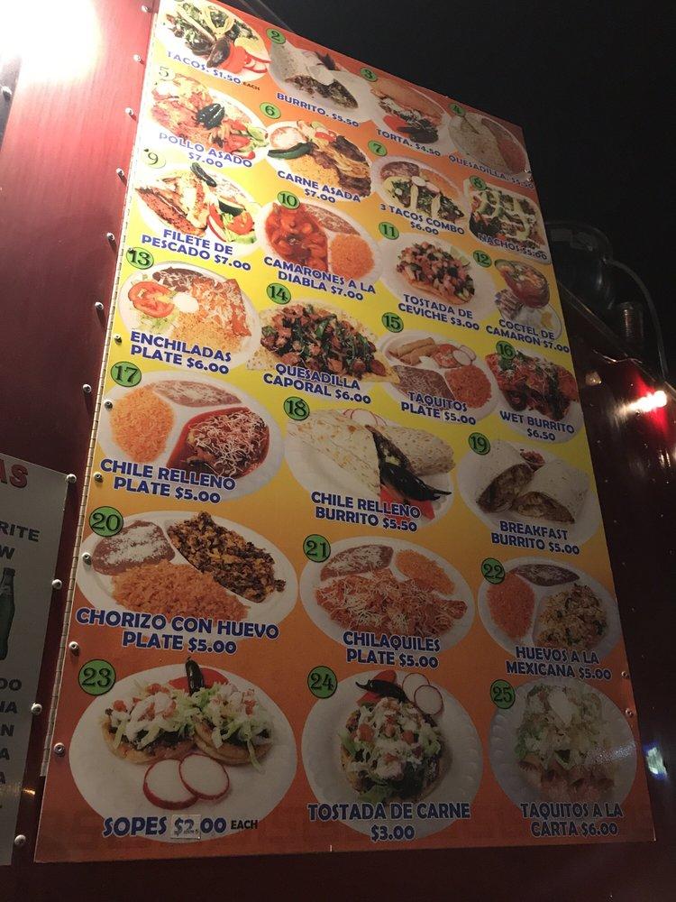 Menu at El Caporal Taqueria restaurant, Silverton