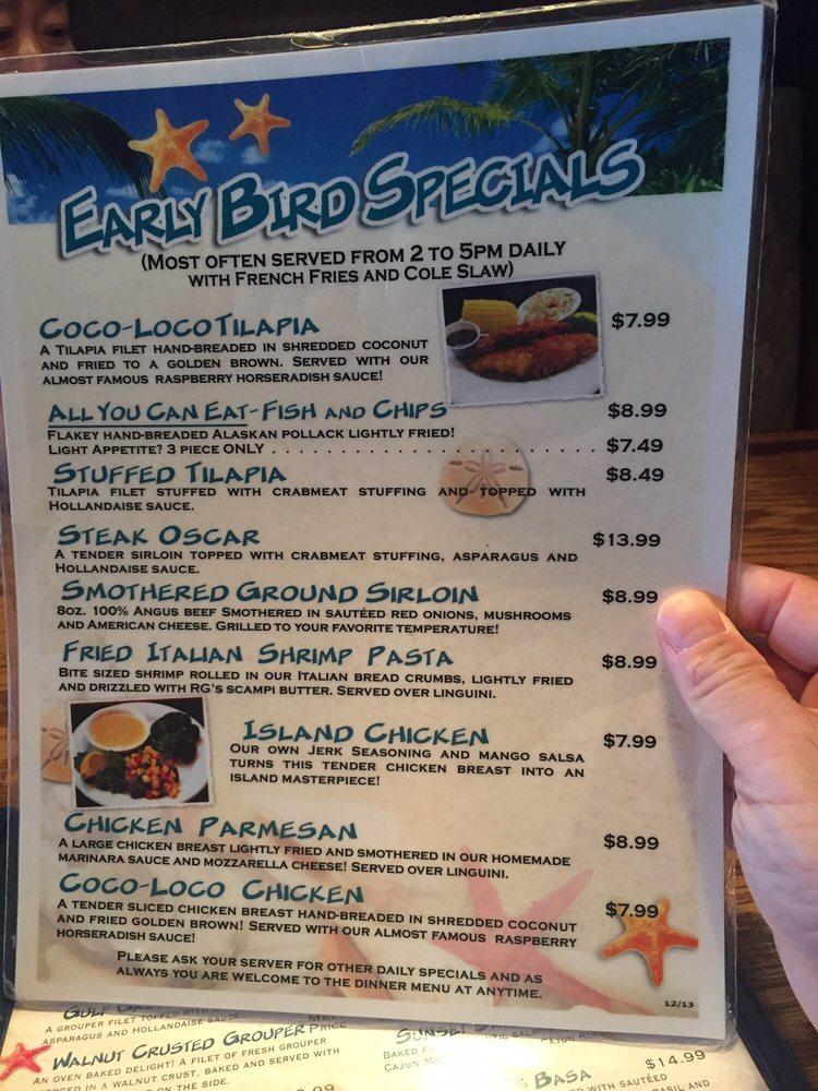 Menu at Roosterfish Grill pub & bar, Largo