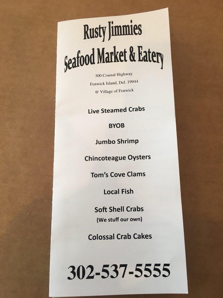 Menu at Rusty Jimmies Seafood Market & Eatery restaurant, Fenwick Island