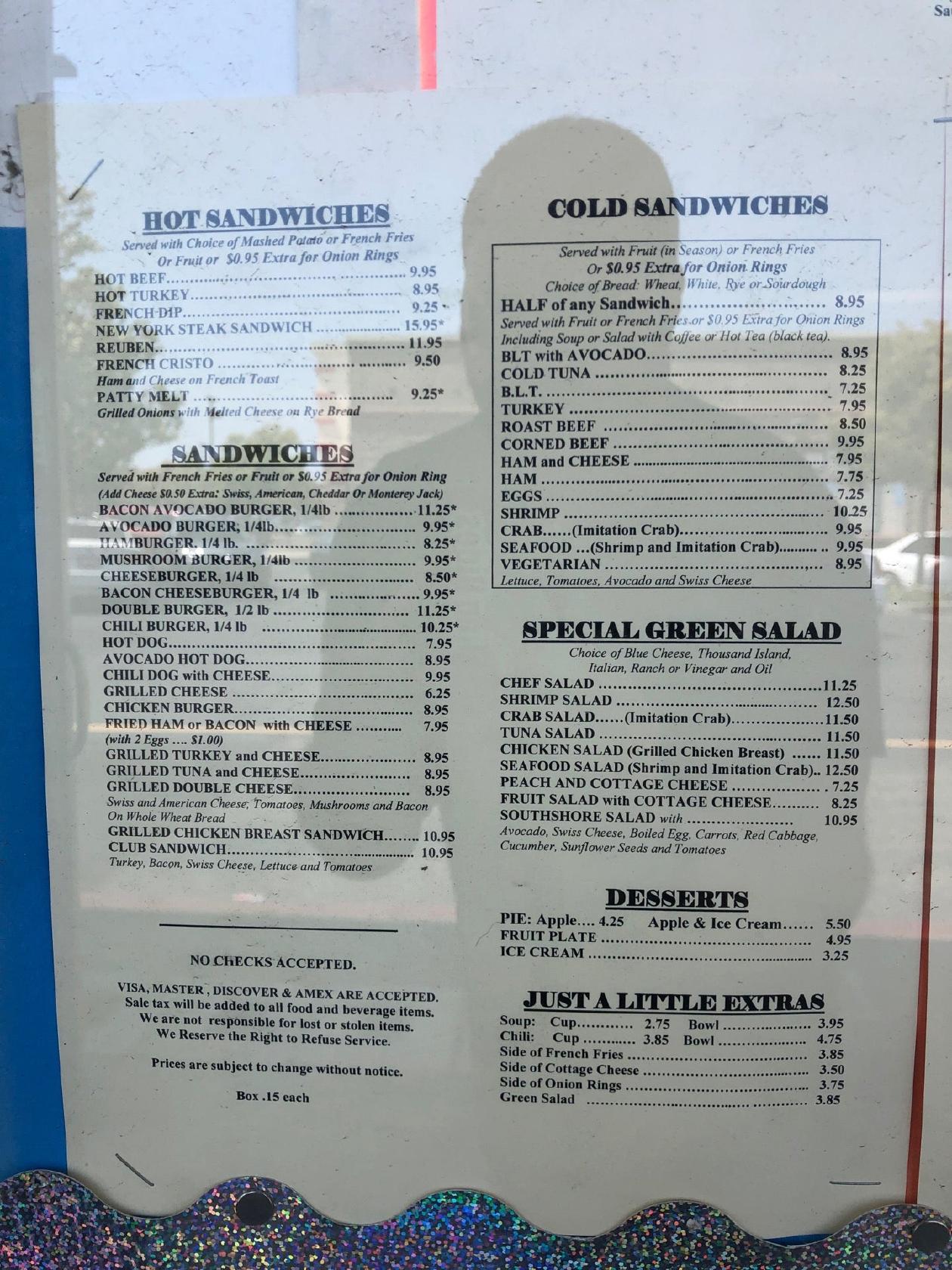 Menu at Southshore Cafe, Alameda