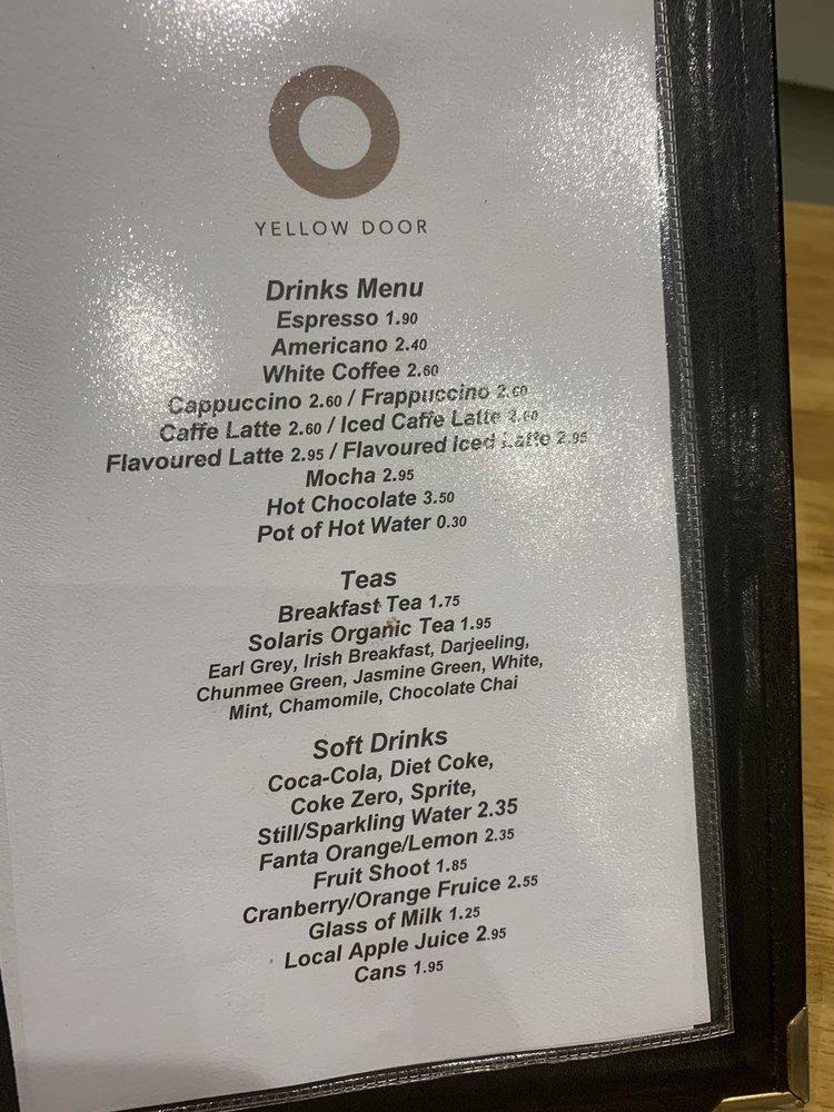 Menu at Yellow Door Deli cafe, Portadown
