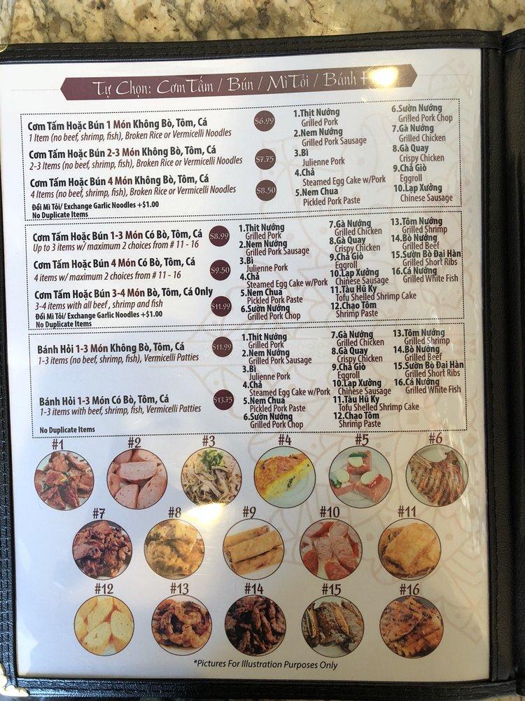 Menu at Com Tam Thuan Kieu restaurant, Garden Grove, Brookhurst St
