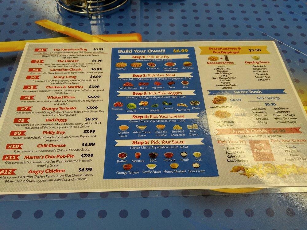 Menu at Hot Potato fast food, Hickory, 10 1st Ave NW