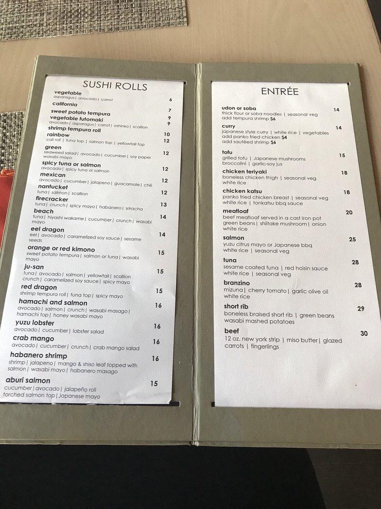 Menu at Taka restaurant, Asbury Park