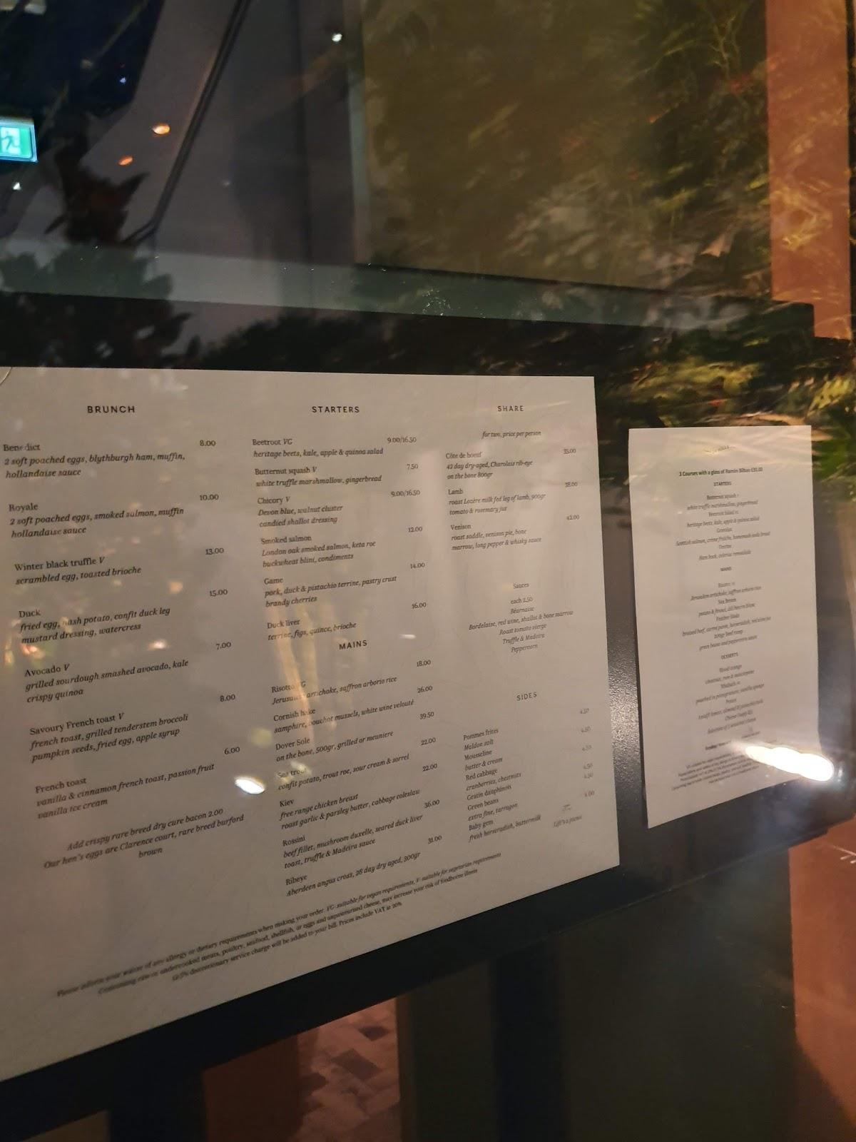 Carta del pub y bar 14 Hills, Londres