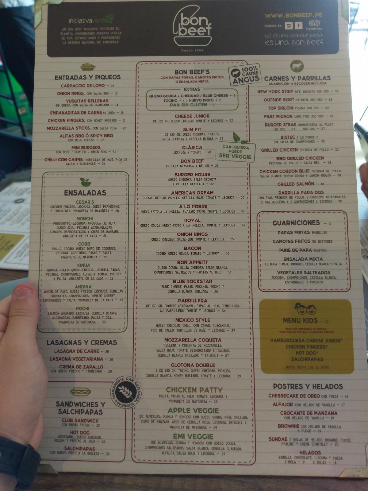 Carta del pub y bar Bon Beef - Paseo Fibra (Magdalena), Lima, 381