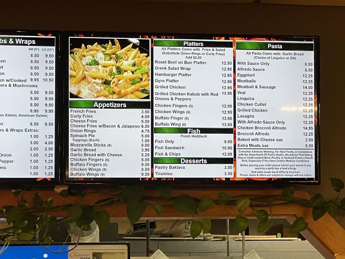 Menu at Classic Pizza pizzeria, Mansfield, 242 Chauncy St #3