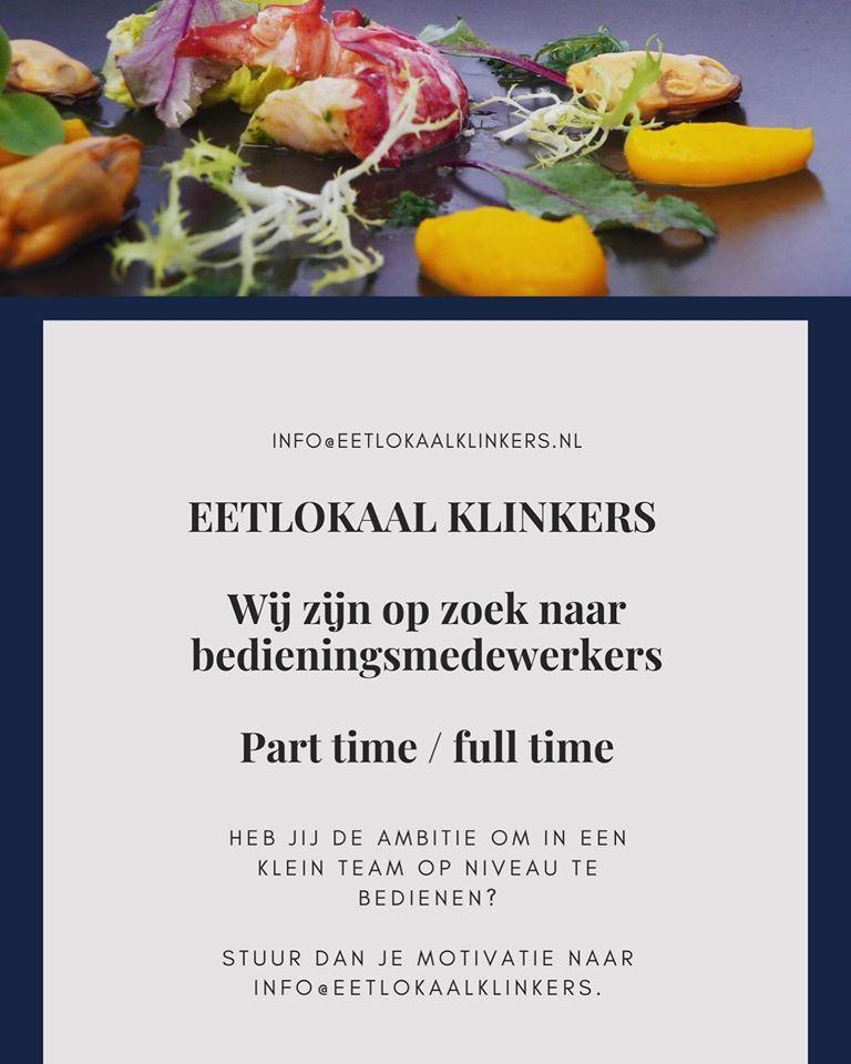 Menu at Eetlokaal Klinkers, Oosterhout