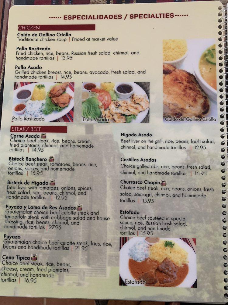 Menu at El Lucerito restaurant, San Rafael