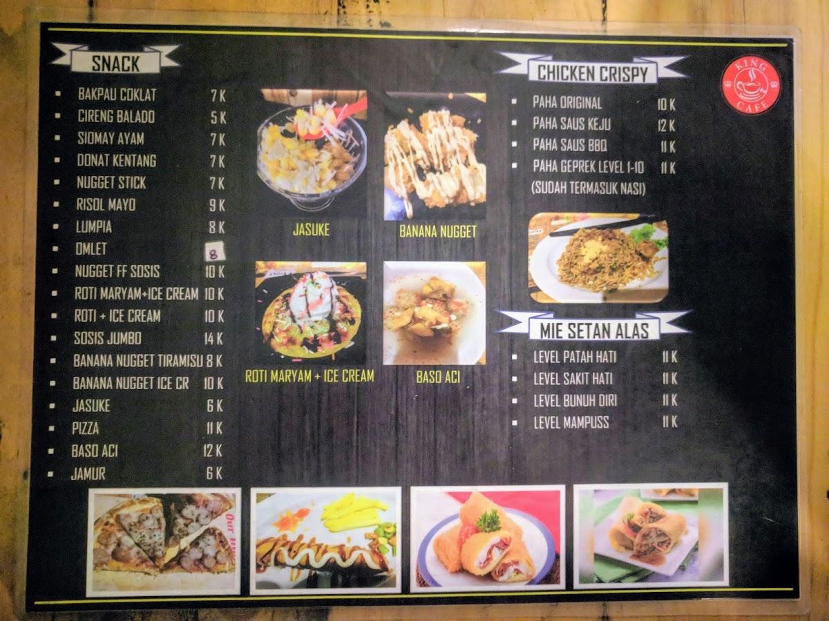 Menu at King Cafe, Katrungan, Jl. Setiabudi