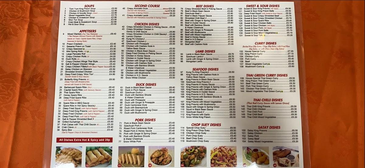 Menu at L J Chinese Cuisine restaurant, Fareham