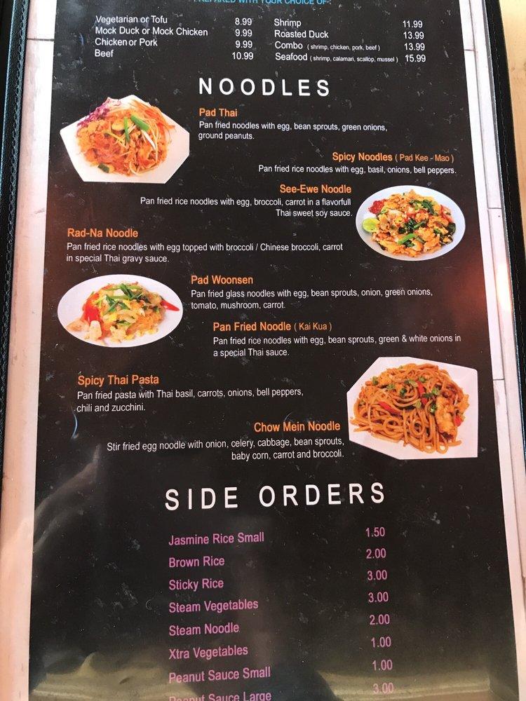 Menu at Pinto Thai Ramona restaurant, Ramona