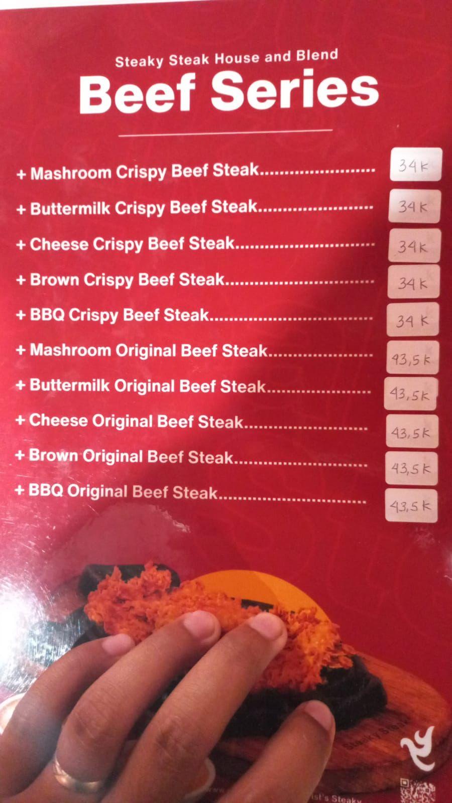 Menu at Steaky Steak Balikpapan, Balikpapan