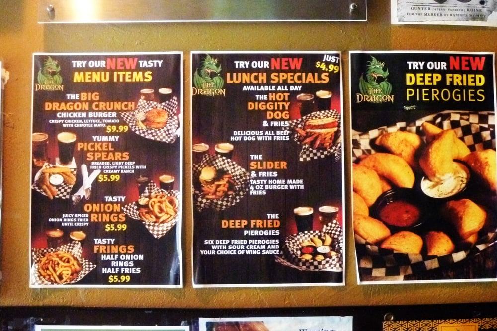 Menu at The Green Dragon Pub, Toronto