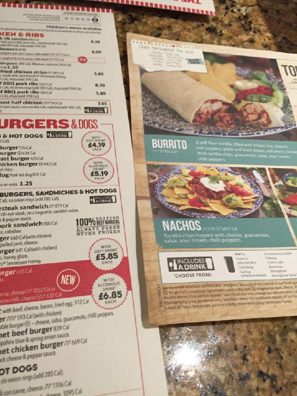 Menu at The Red Lion - JD Wetherspoon pub & bar, Thetford