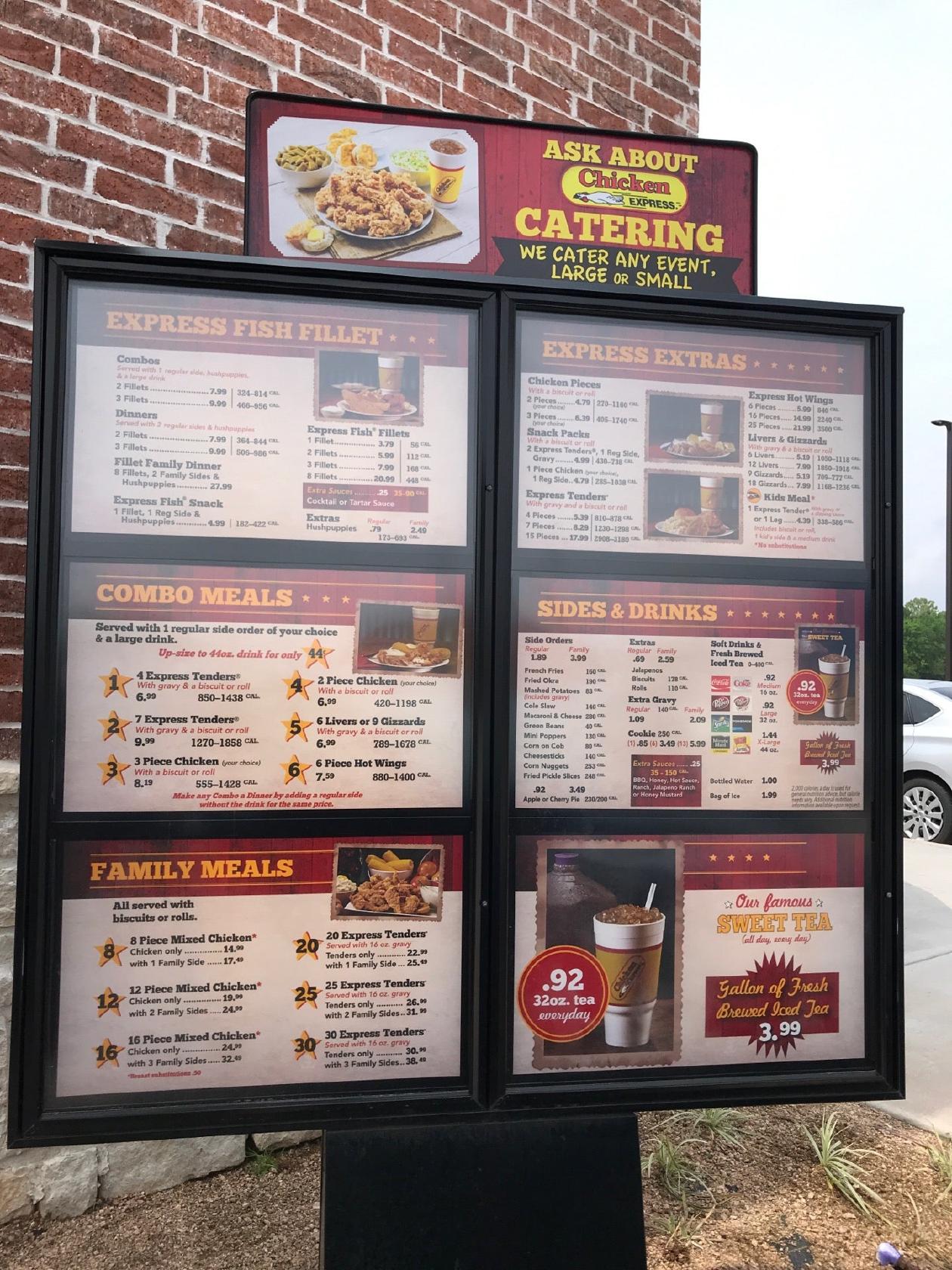 Menu at Chicken Express fast food, Houston, 132 E Airtex Dr