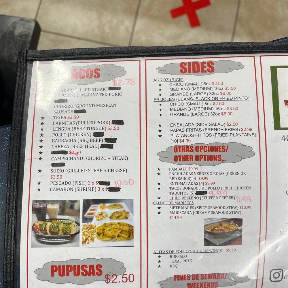 Menu at El Amigo Mexican Restaurant, Cary