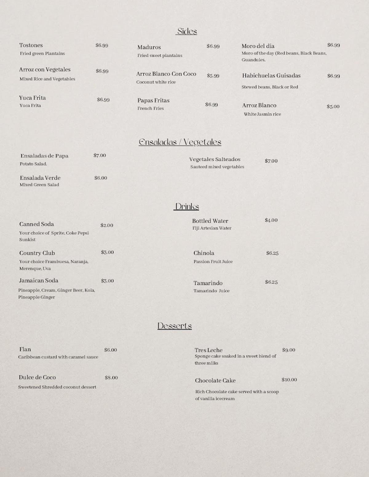 Menu at El Rio Nilo Restaurant, Hackensack