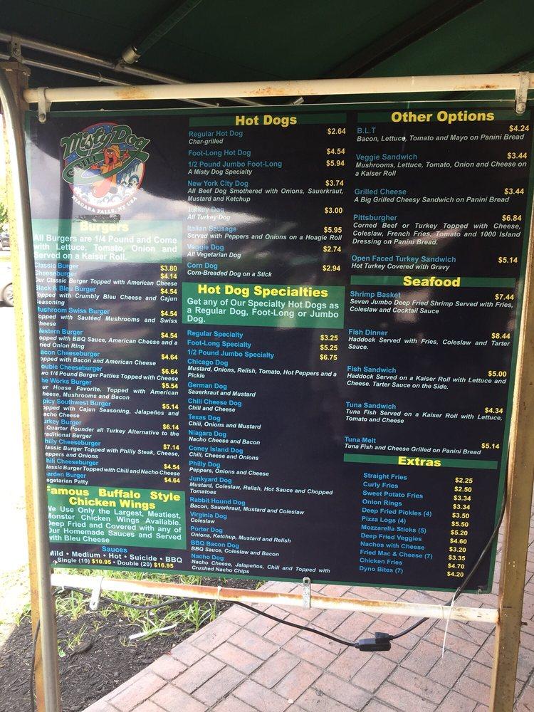 Menu at Misty Dog Grill restaurant, Niagara Falls