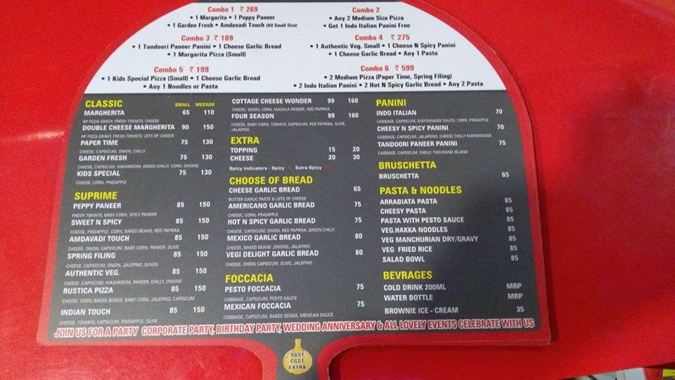 Menu at Real Paprika Naroda Dehgam Road, Ahmedabad