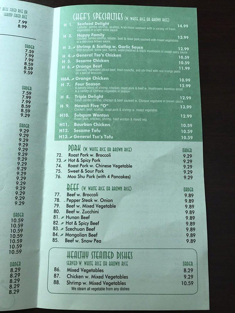 Menu at Fire Wok restaurant, Vilano Beach