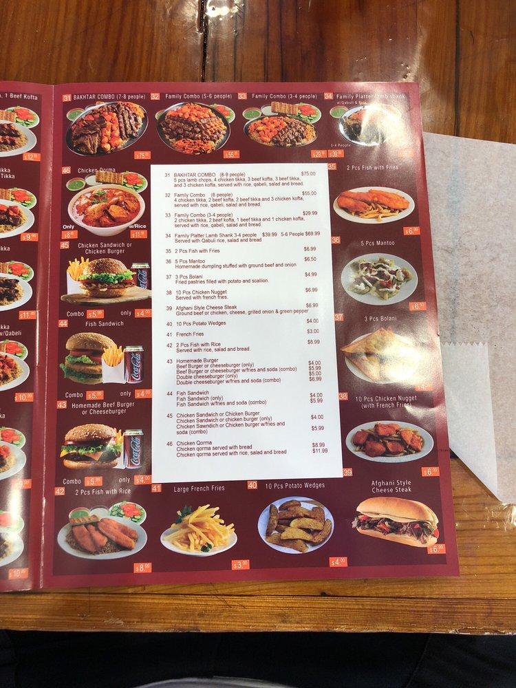 Menu at Main Bakhtar Halal Kabab restaurant, Hicksville