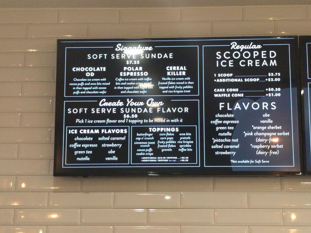 Menu at Polar Playground desserts, Huntington Beach