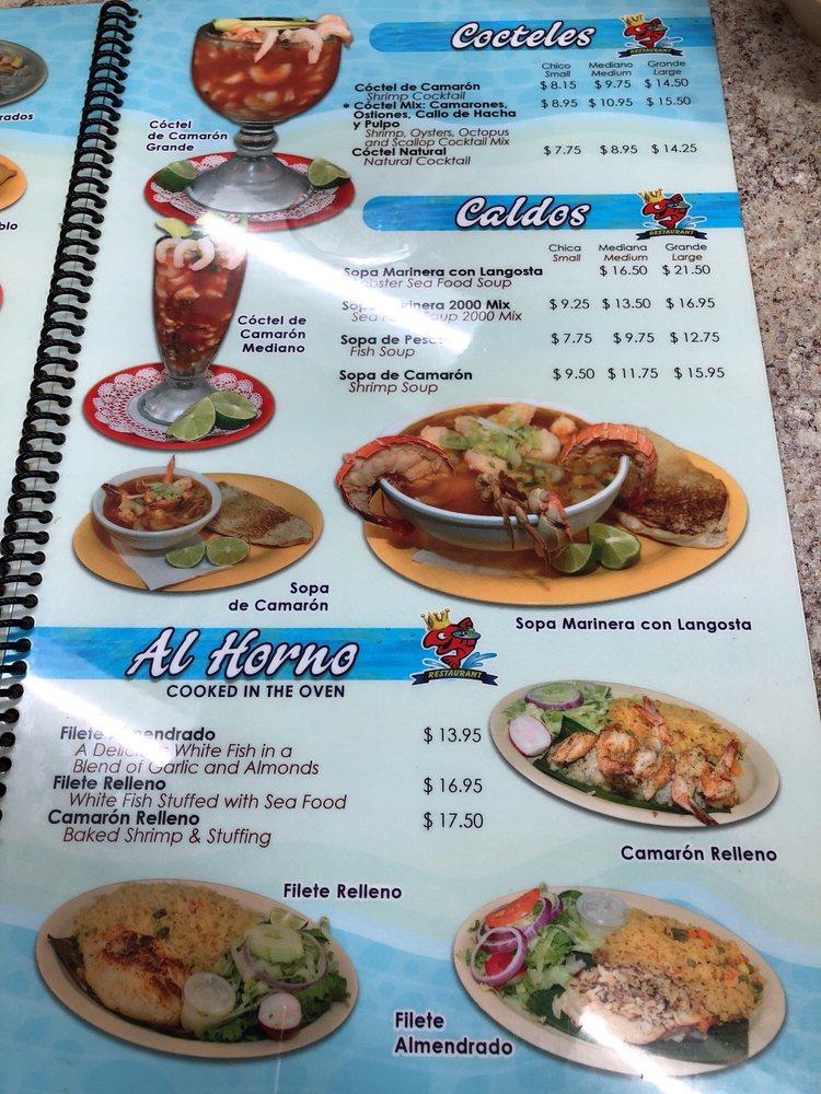 Menu at Mariscos 2000 restaurant, Dallas, Forest Ln ste 111