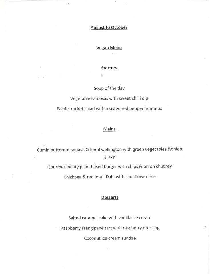 Carta de The Oysterfleet Hotel, Restaurant & Bar, Canvey Island