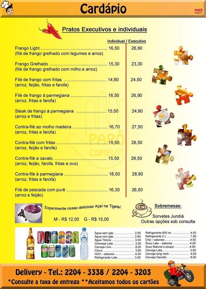Menu at Restaurante Delivery, São Paulo