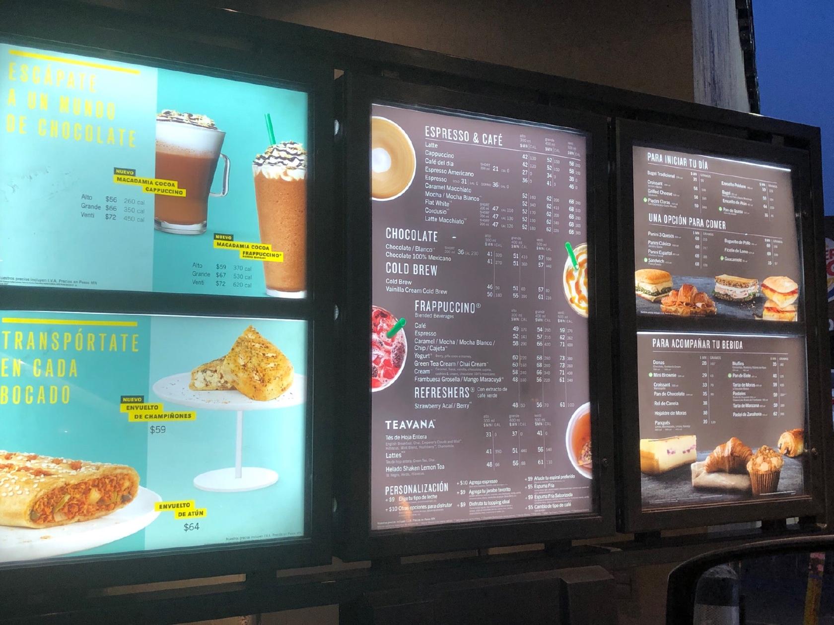 Menu at Starbucks Technology Park DT cafe, Zapopan