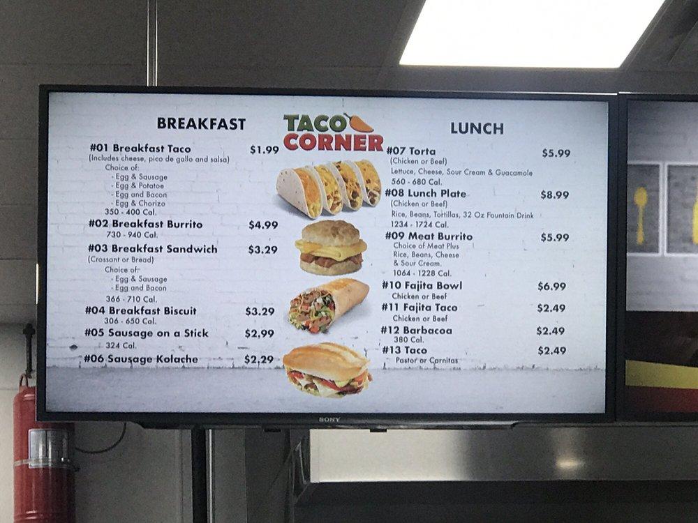 Menu at Taco Corner restaurant, Highlands