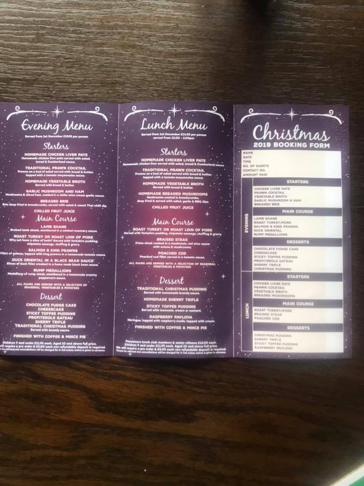 Menu at The Countryman & Countryview Campsite pub & bar, Bolam, Dunwell Ln