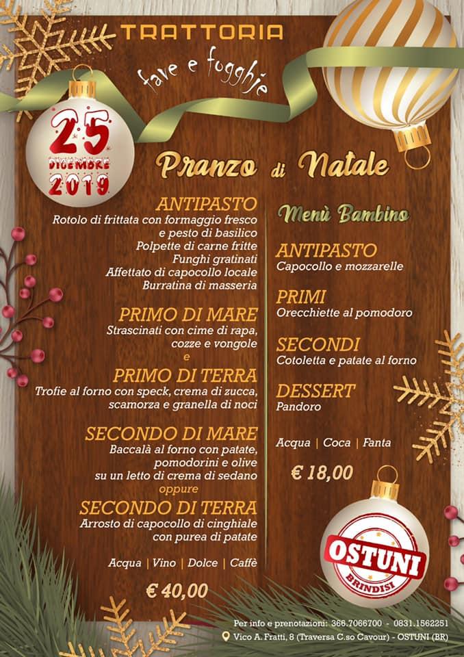 Menu at Trattoria Fave e Fogghje restaurant, Ostuni