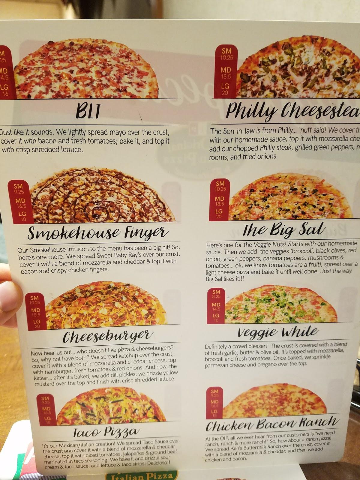 Menu at Original Italian Pizza PA pizzeria, Mill Hall, 150 Hogan Blvd